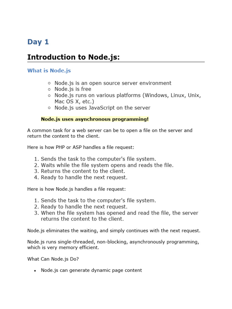 NOTES For First Day | PDF