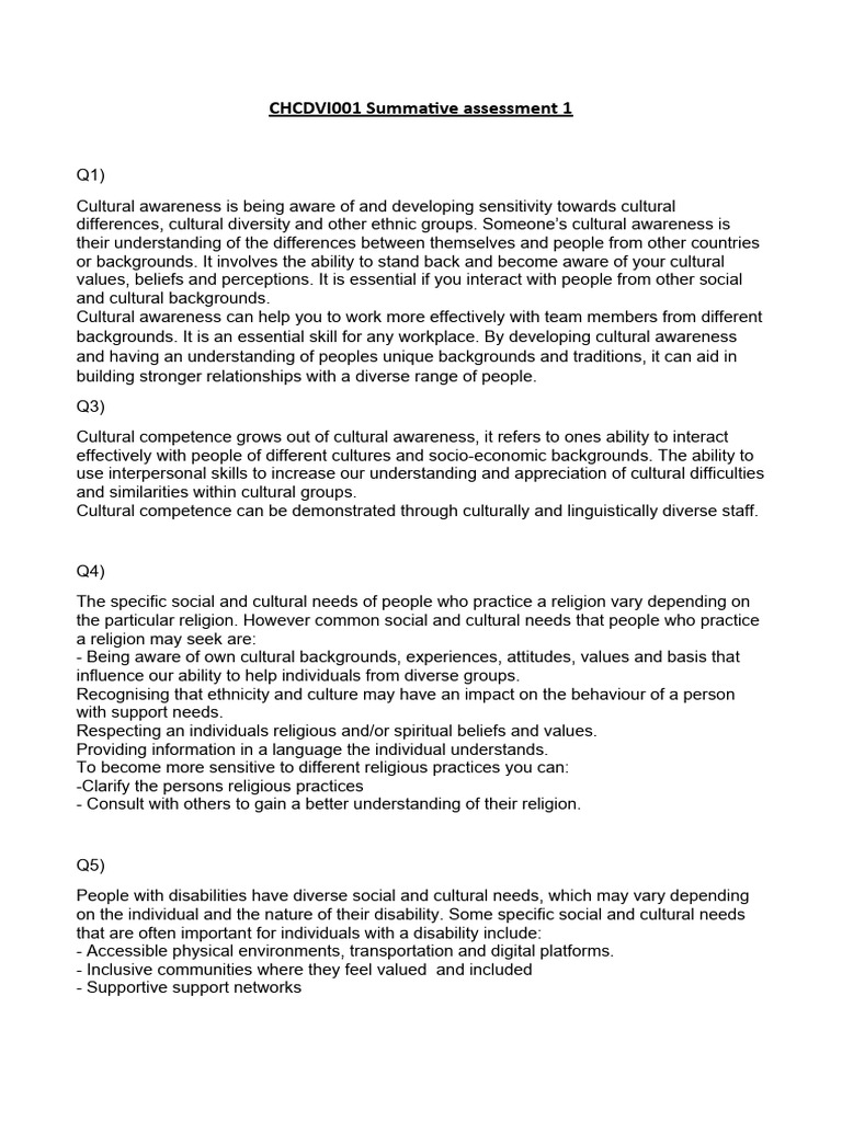 Assessment Answers Chcdvi001 Pdf