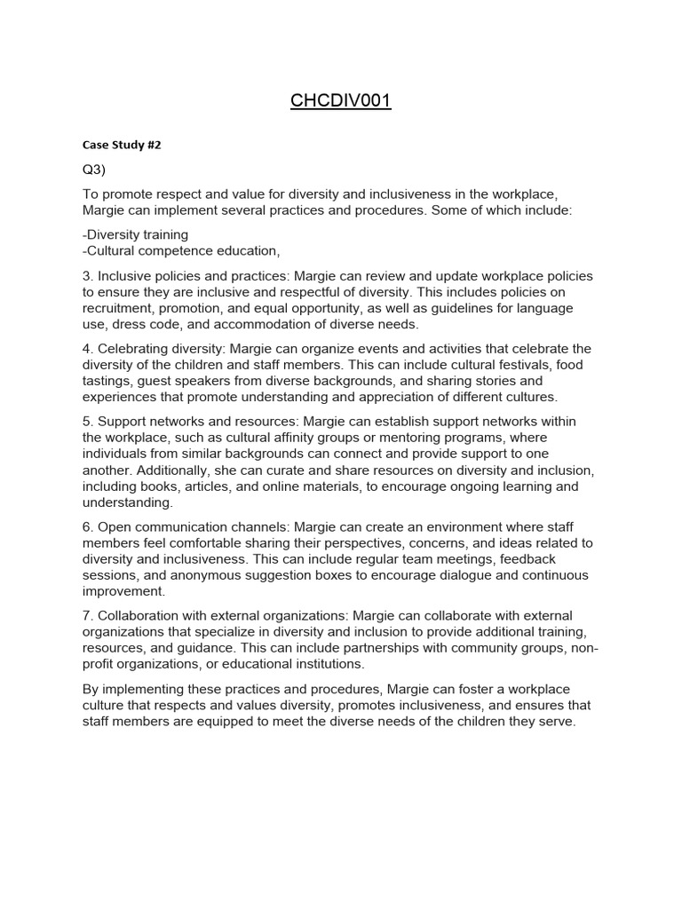 CHCDIV001 Assessment 2 Answers | PDF | Wellness