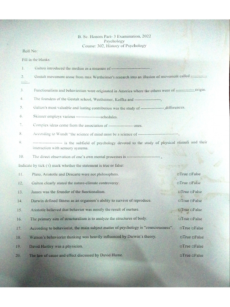 History Tutorial Psychology | PDF