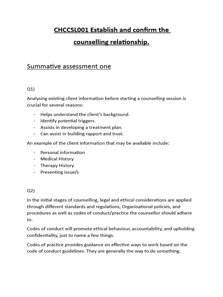CHCCSL001 Assessment 1 Assignment Answers | PDF CHCCSL001 Assessment 1 Assignment Answers | PDF