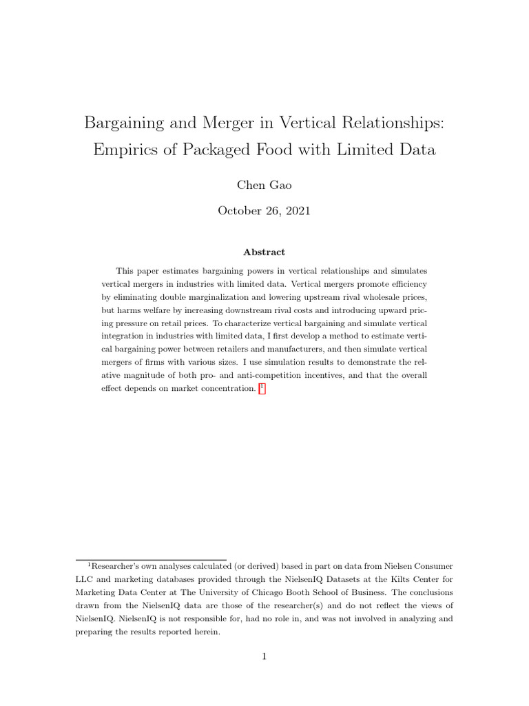 Paper Vertical Merger | PDF