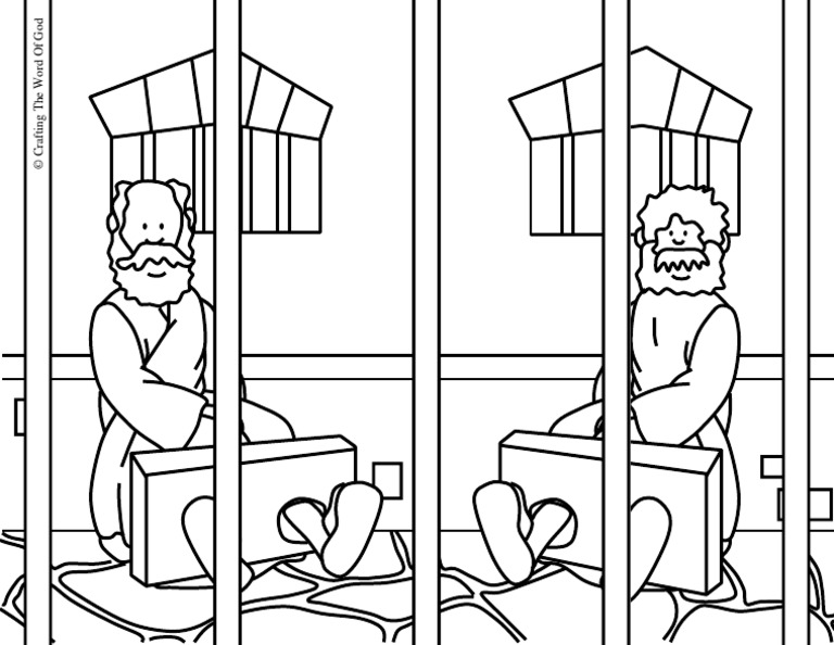 Paul and Silas in Prison Coloring Page | PDF