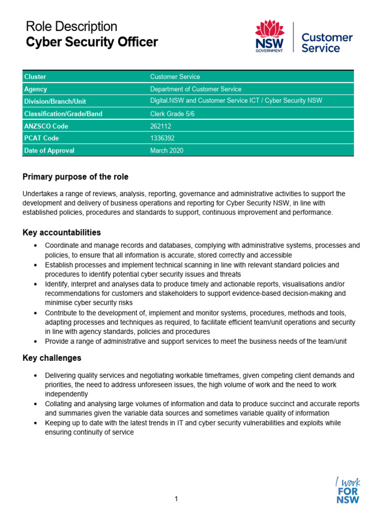 RD Cyber Security Officer 5-6 | PDF