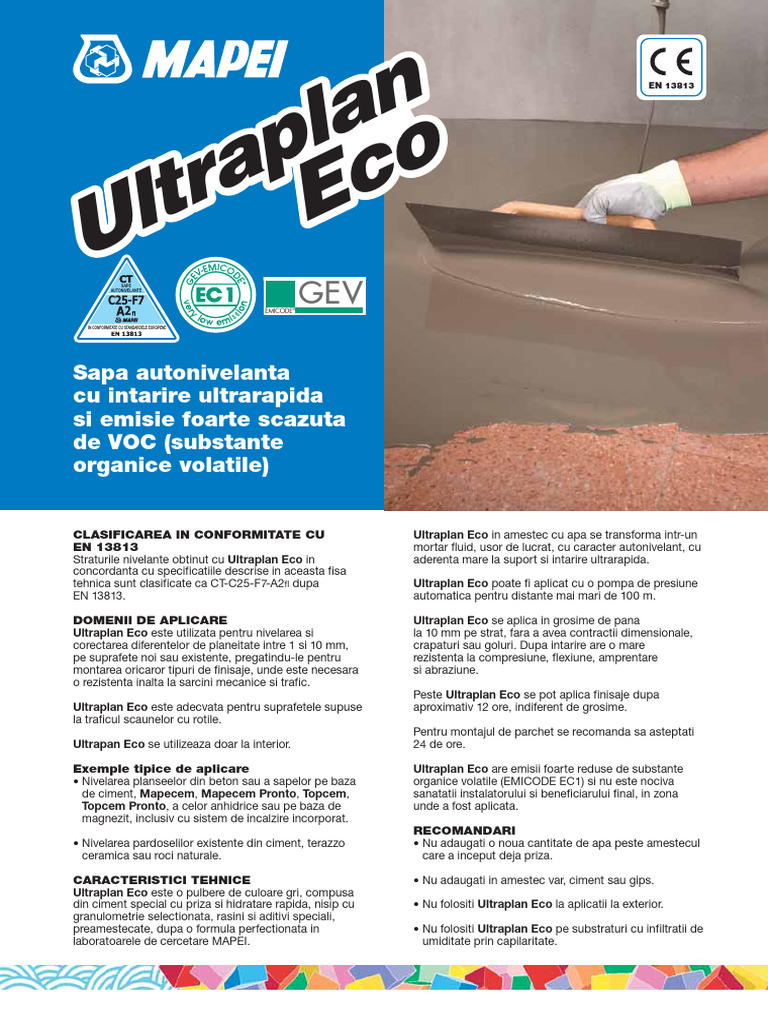 Sapa Autonivelanta Mapei Ultraplan Eco | PDF