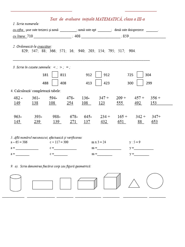 Evaluare Initiala | PDF