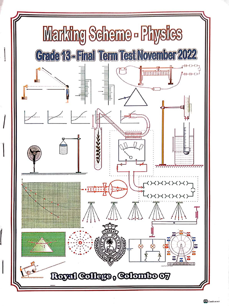 Royal College Marking Scheme Physics 13 Final Term Test November1 | PDF