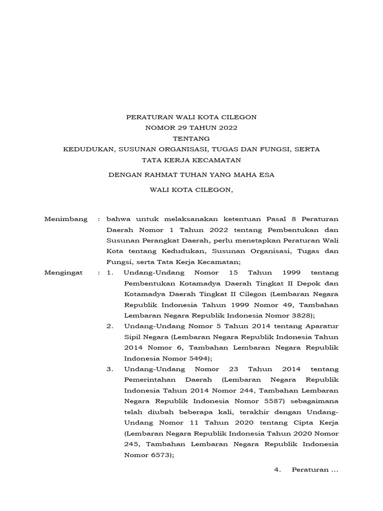 Raperwal UTJ Kecamatan - Penetapanhuk | PDF