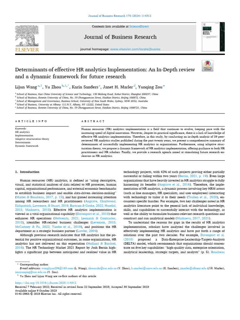 Determinants Of Effective Hr Analytics Implementation An In Depth