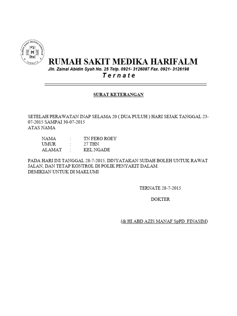 Surat Keterangan Rawat Jalan | PDF