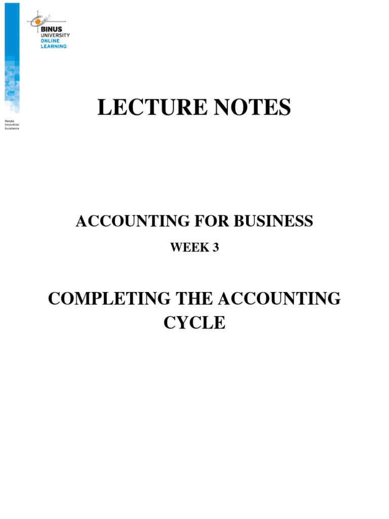LN 3 Completing The Accounting Cycle | PDF
