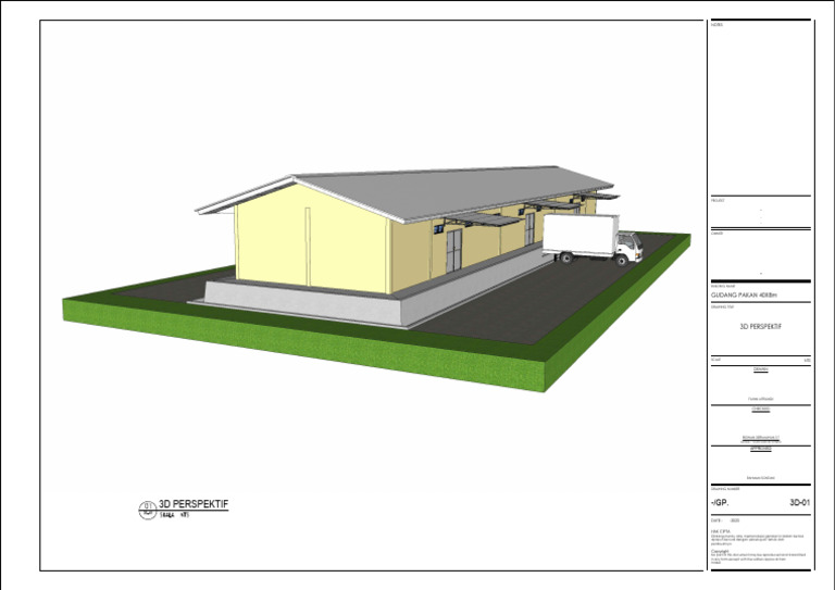 GP - GUDANG PAKAN 40x8m-3D-01 | PDF