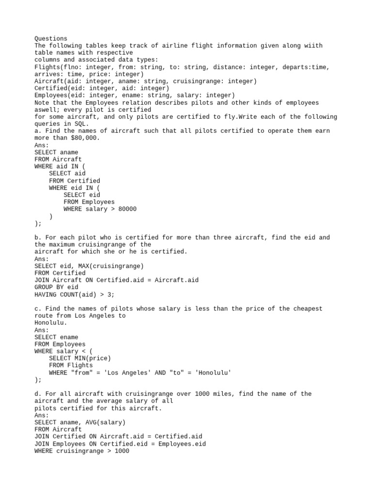 SQL Assignment | PDF