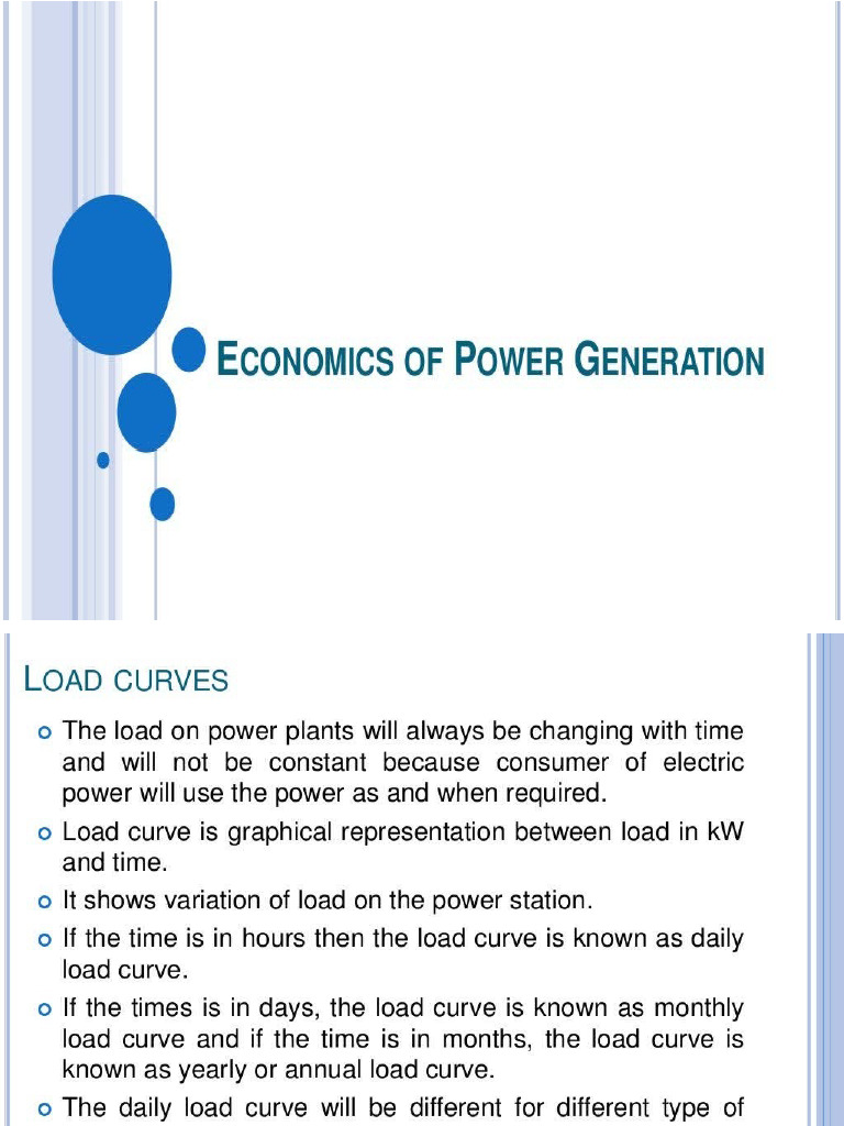 Economics of Power Generation | PDF