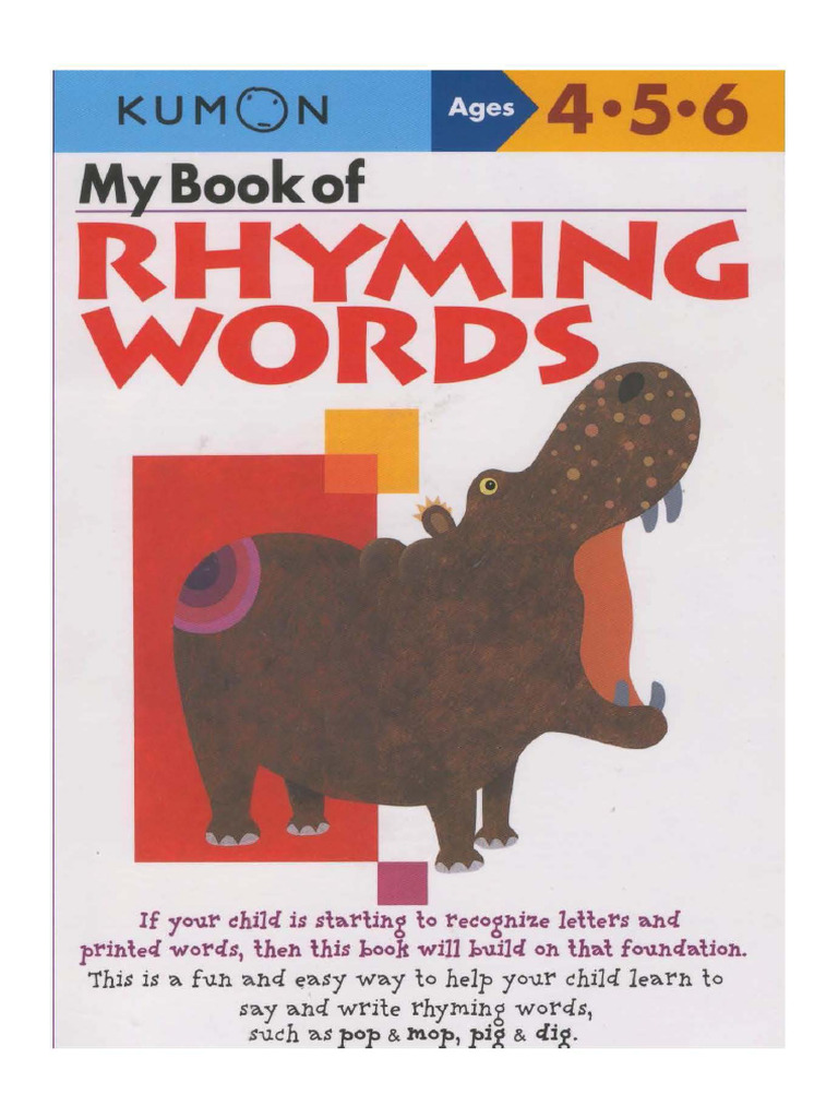 Ages 456 - My Book of Rhyming Words | PDF | Human Communication | Writing