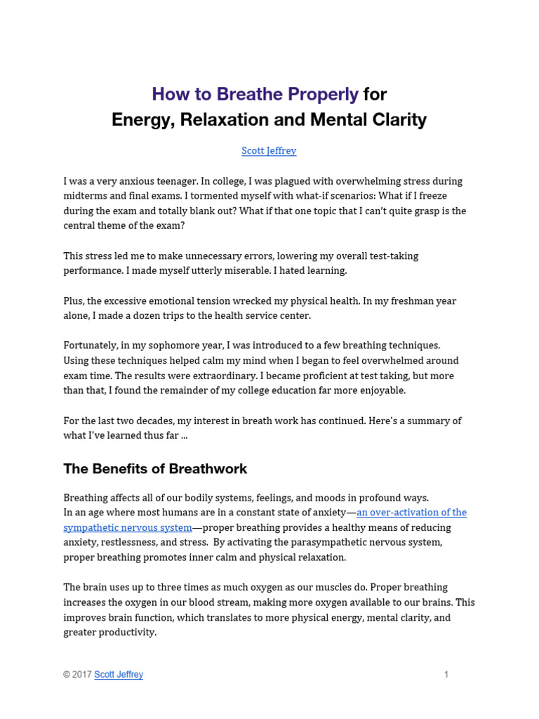 Breathwork Guide | PDF