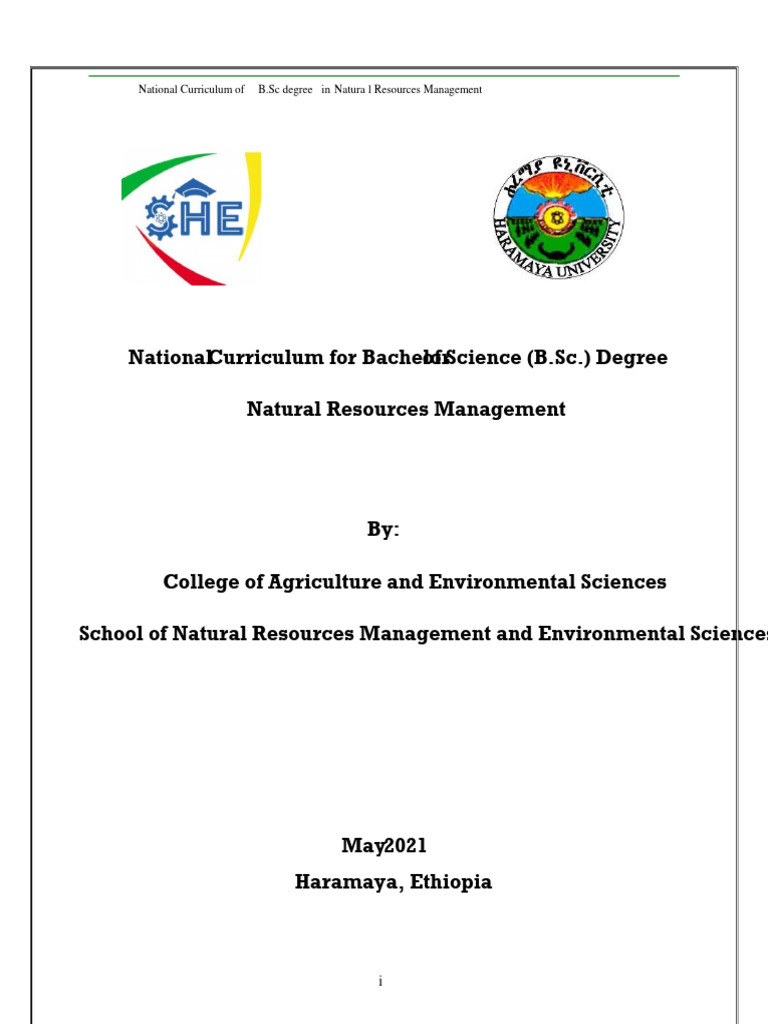 1 Natural Resources Management B.sc. Final Curriculum | PDF | Soil ...