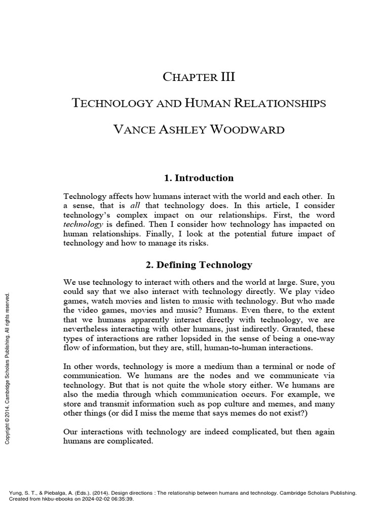 Design Directions The Relationship Between Humans ... - (BACKGROUND ...