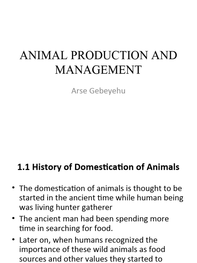 Animal Production | PDF | Livestock | Domestication