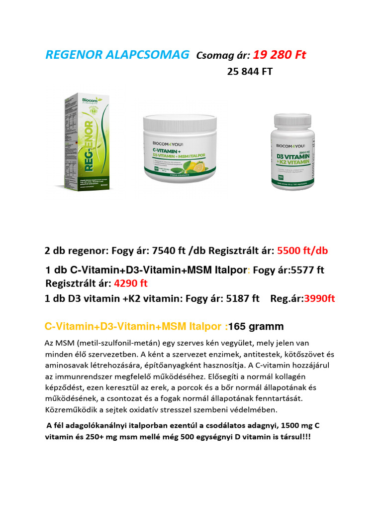 Regenor Alapcsomag | PDF