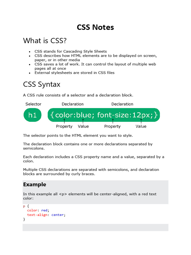CSS Notes | PDF CSS Notes | PDF
