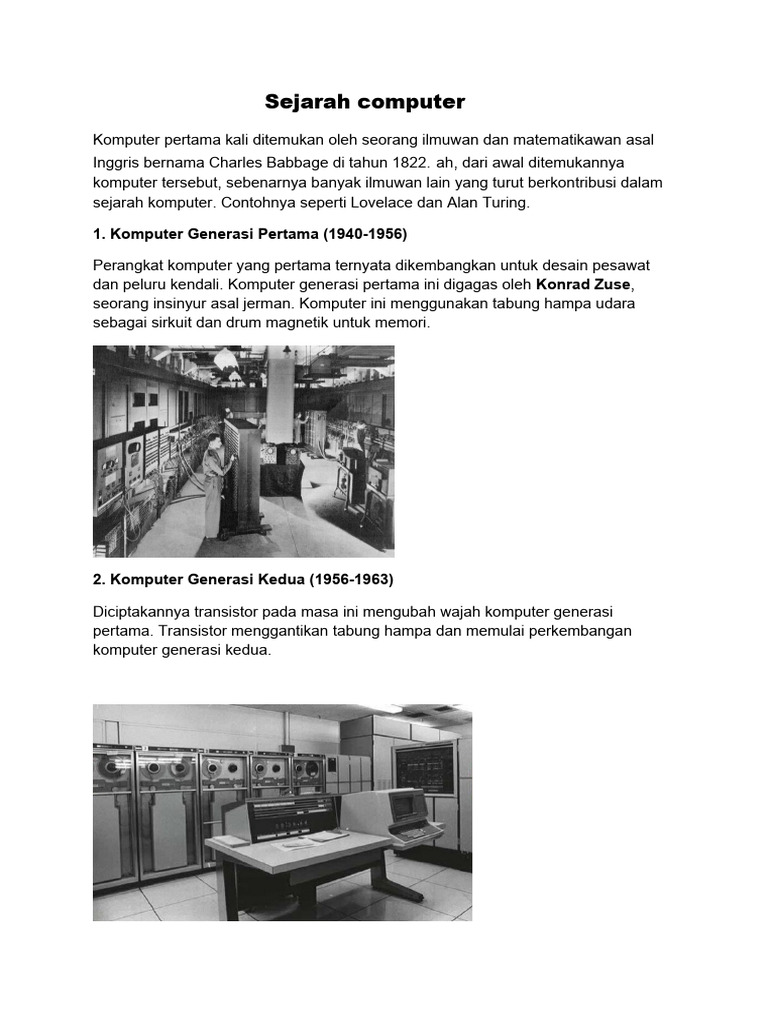 Sejarah Computer | PDF | Komputer