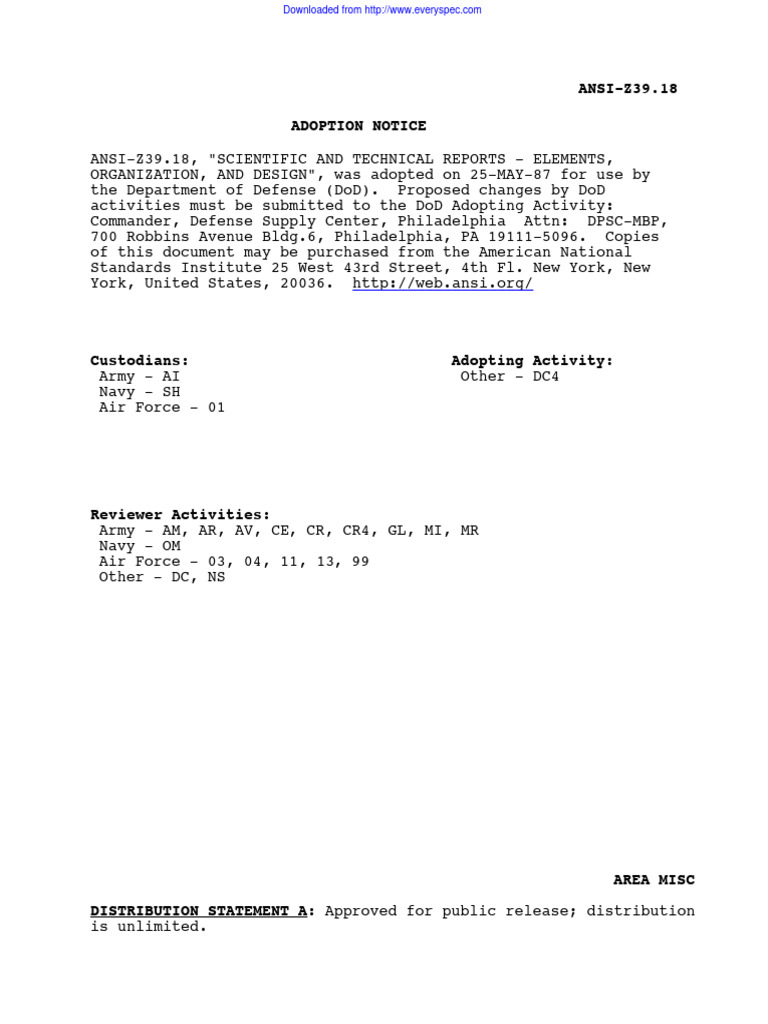 ANSI Z39x18 | PDF