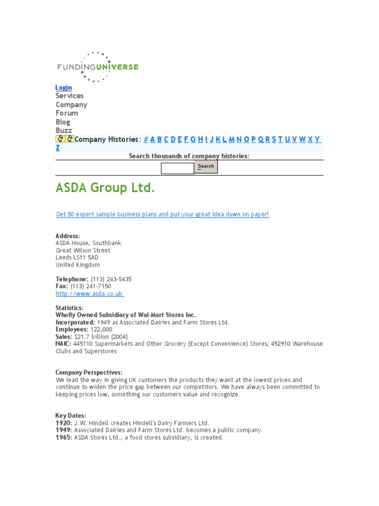 History of Asda | PDF