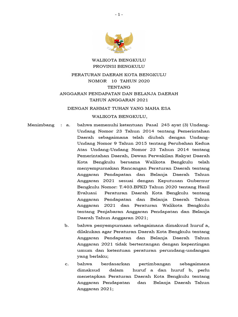 Perda No. 10 Tahun 2020 | PDF