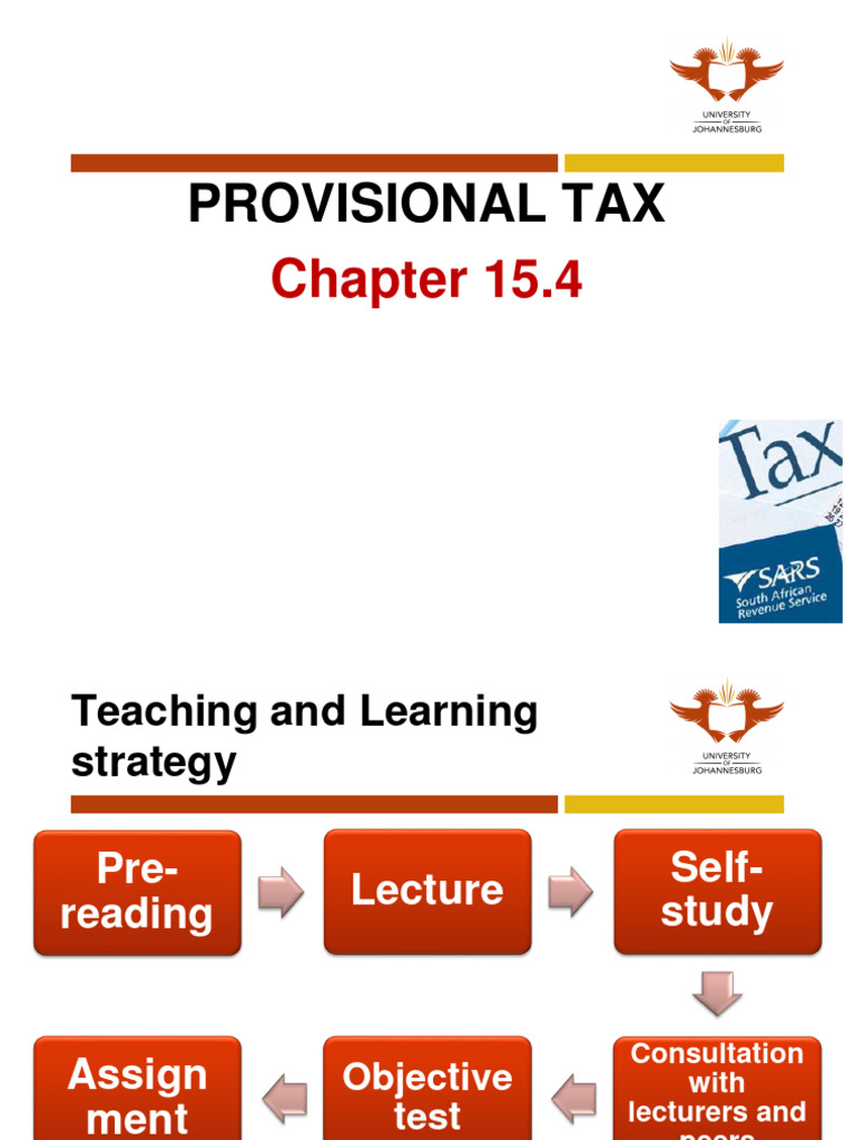 Module 11 Provisional Tax 2018 Slides | PDF | Taxes | Corporate Tax
