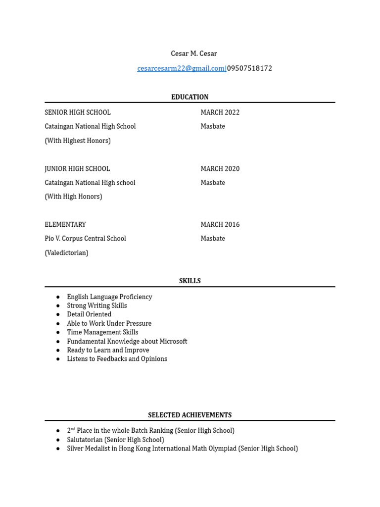 Cesar Resume | PDF