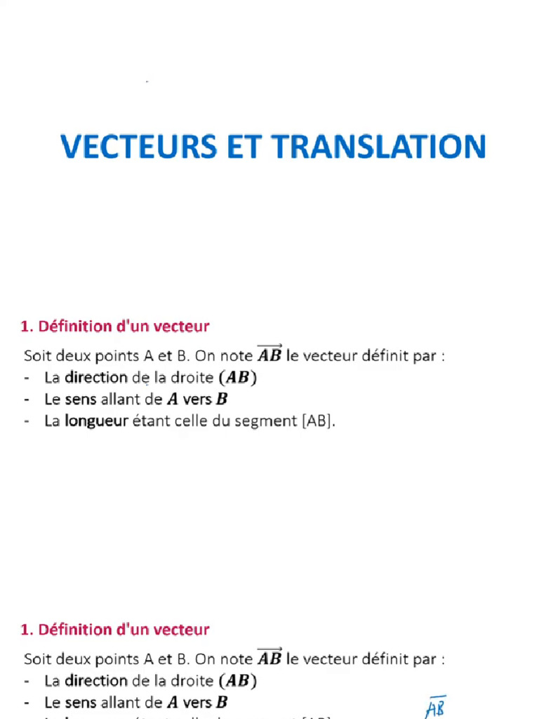 Vecteur Et Translation | PDF