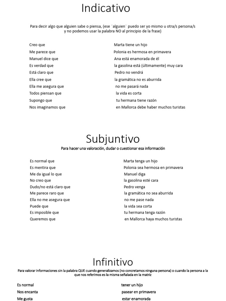 Subjuntivo Spanish examples | PDF