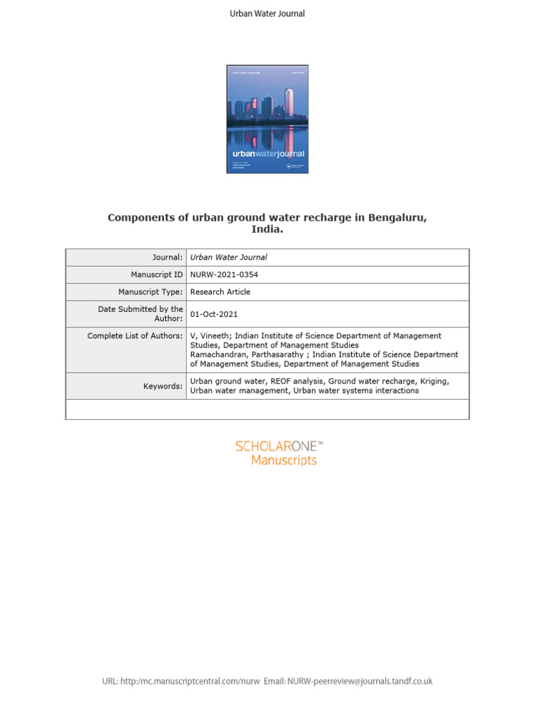 Urban Water Journal | PDF