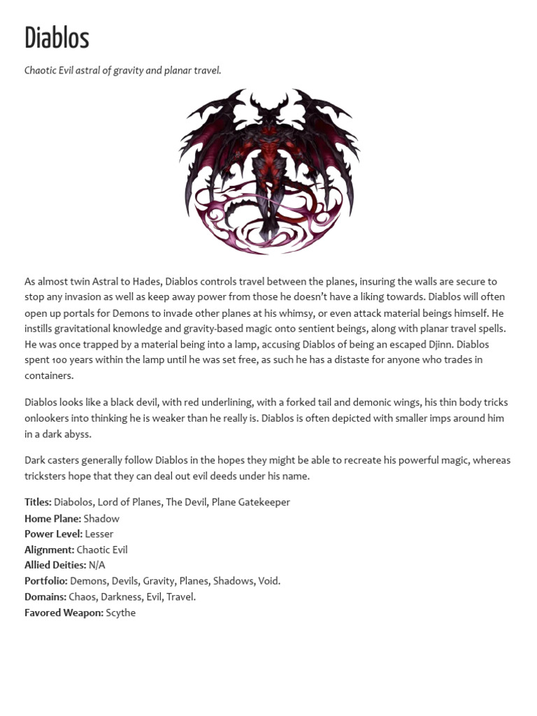 Diablos - Final Fantasy d20 | PDF