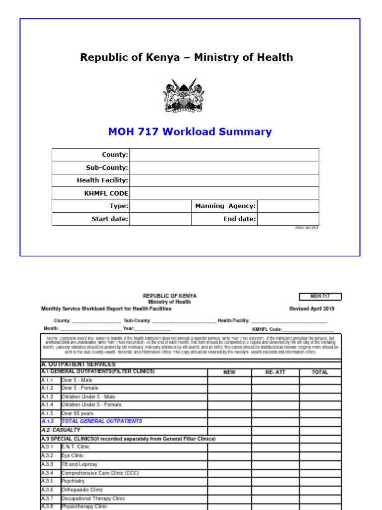 MOH 717_Service Workload Summary Form Final April 2019 | PDF