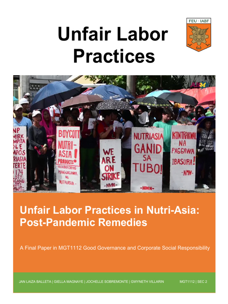 Unfair Labor Practices in Nutri Asia Post Pandemic Remedies | PDF ...