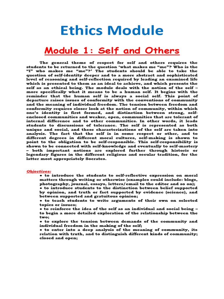 Ethics Module | PDF