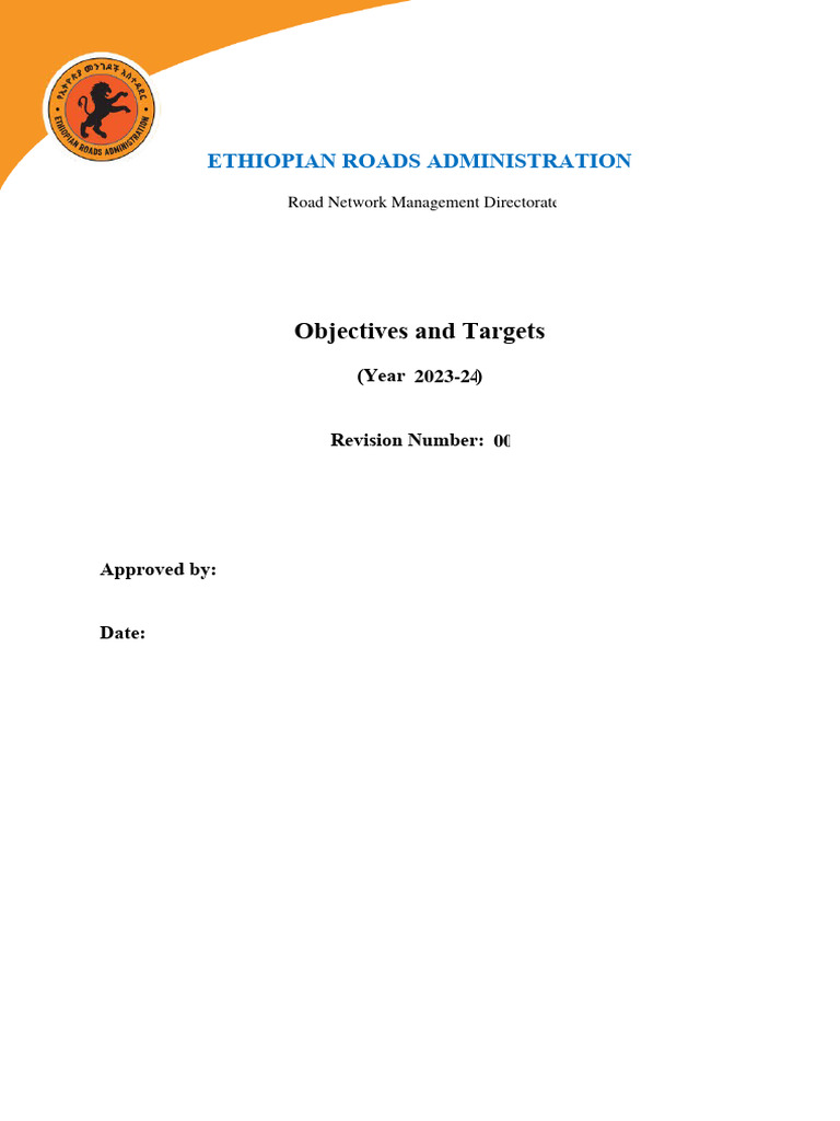 2.5 Objectives and Targets-Road Network | PDF