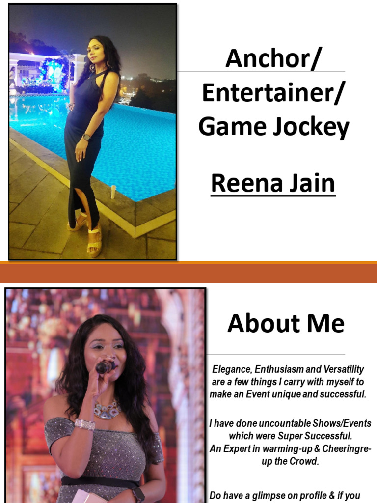 Reena Jain: Professional Event Anchor | PDF | Career & Growth | Business