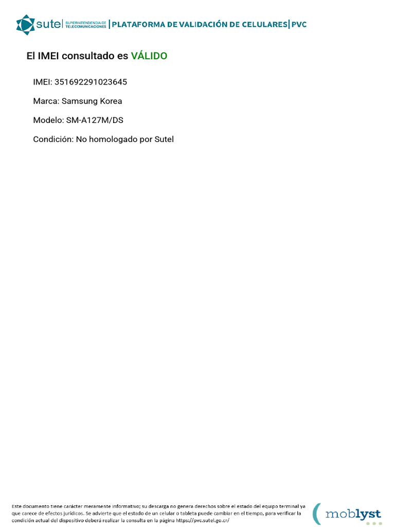 El IMEI Consultado Es: Válido | PDF