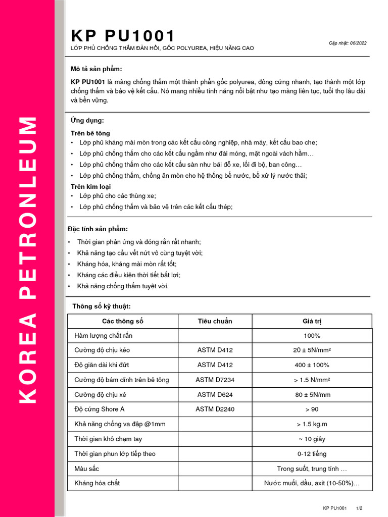 KP Pua1001 (TDS - VN) | PDF