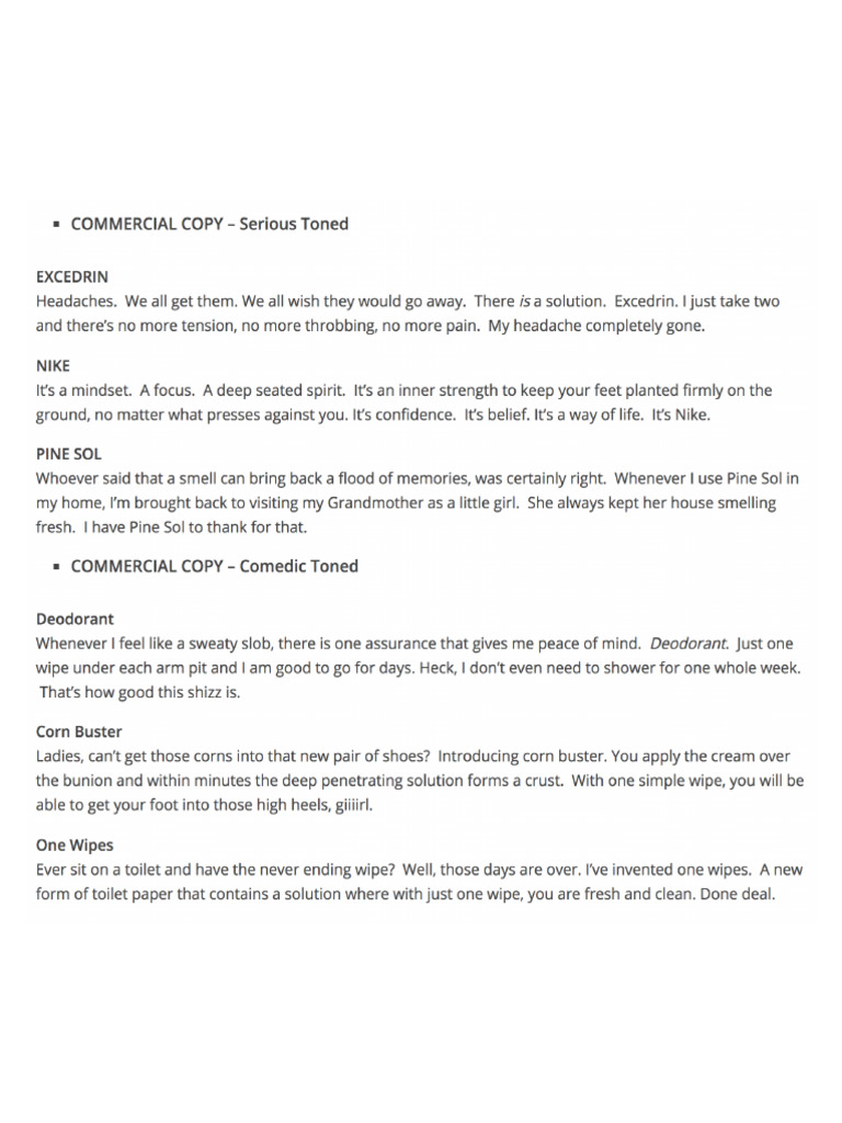 Commercial Scripts Mix | PDF