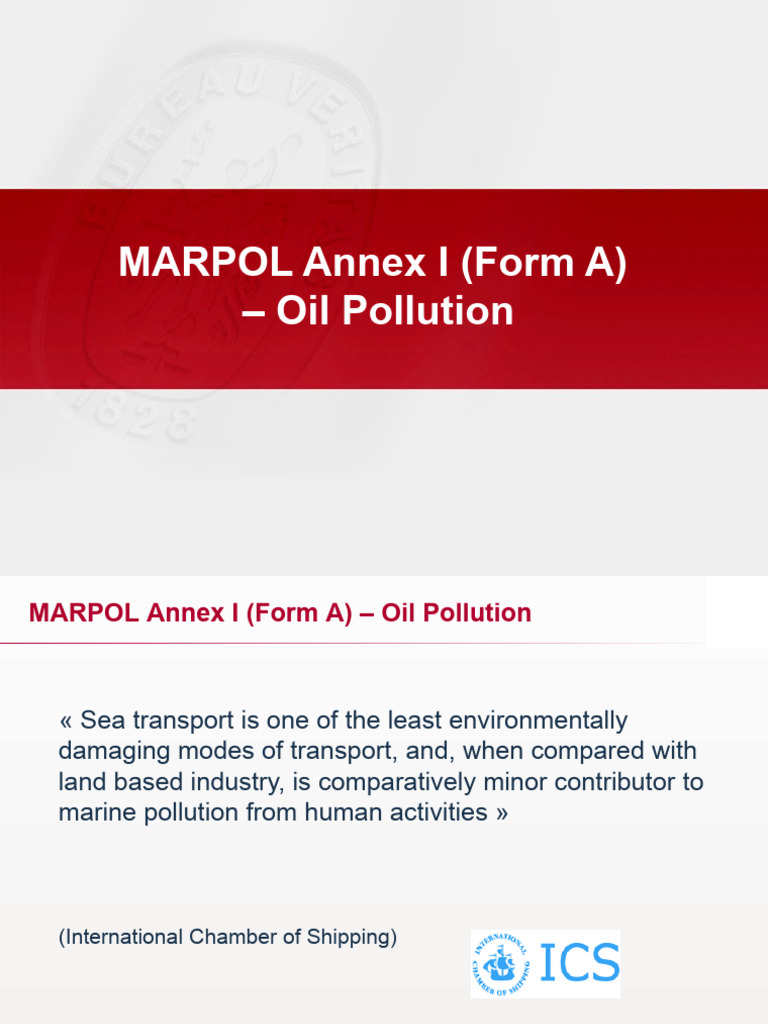 3630.22.12 - MARPOL Annex I (Form A) - Oil Pollution | PDF