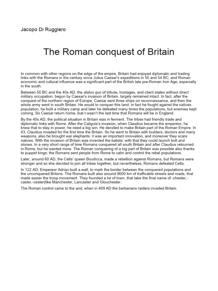 The Roman Conquest | PDF | History | Classics