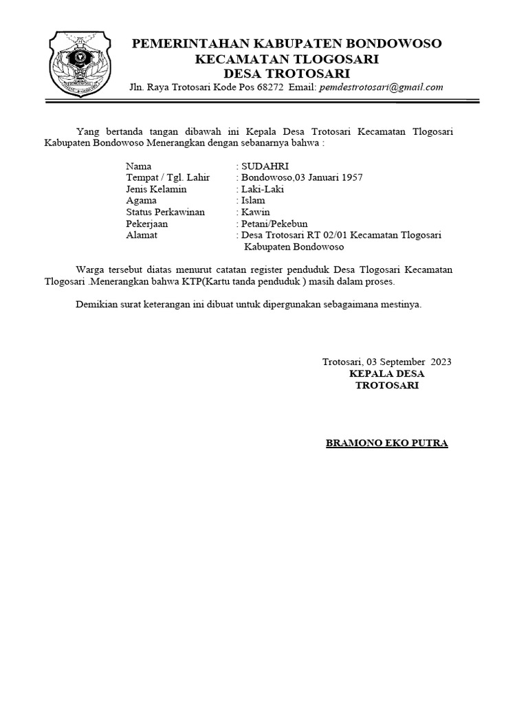 Suket KTP Sementara | PDF