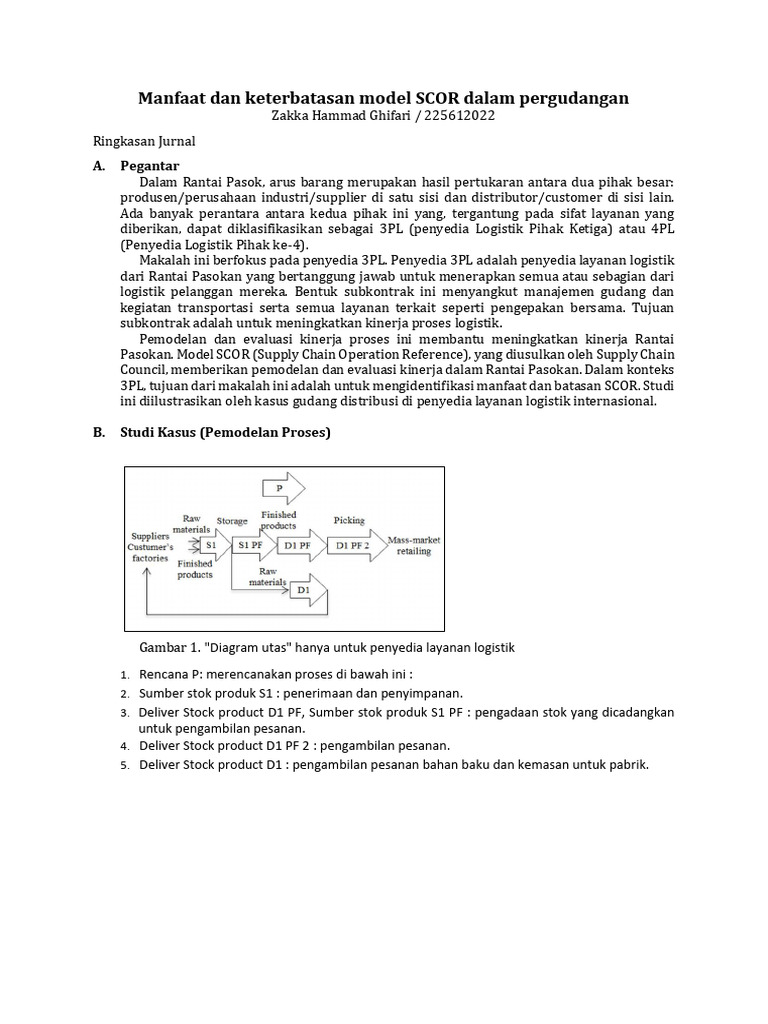 Ringkasan Manfaat Dan Keterbatasan Model SCOR Dalam Pergudangan | PDF | Komputer | Teknologi ...