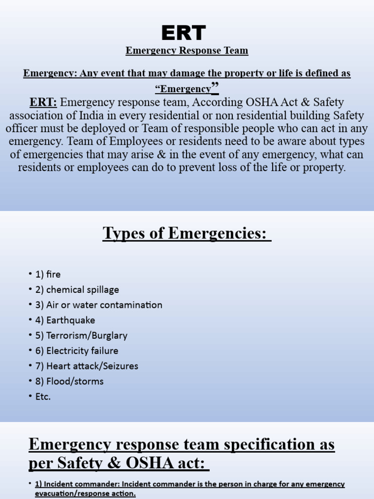 Emergency Response Team Training | PDF