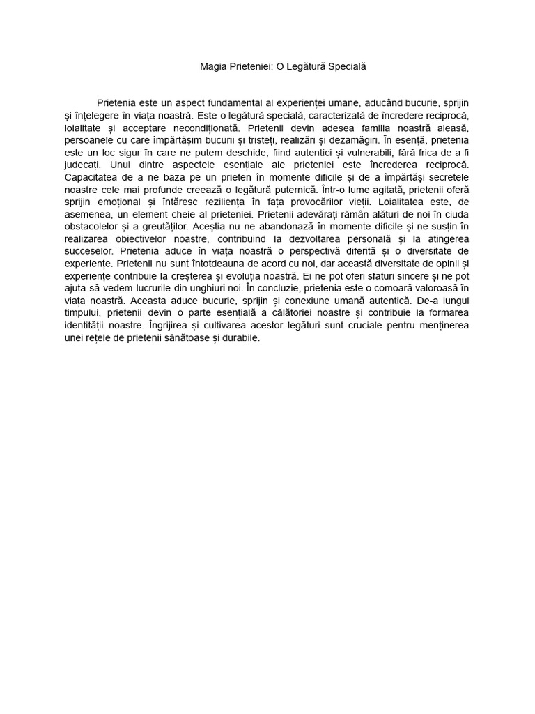 Magia Prieteniei - O Legătură Specială | PDF