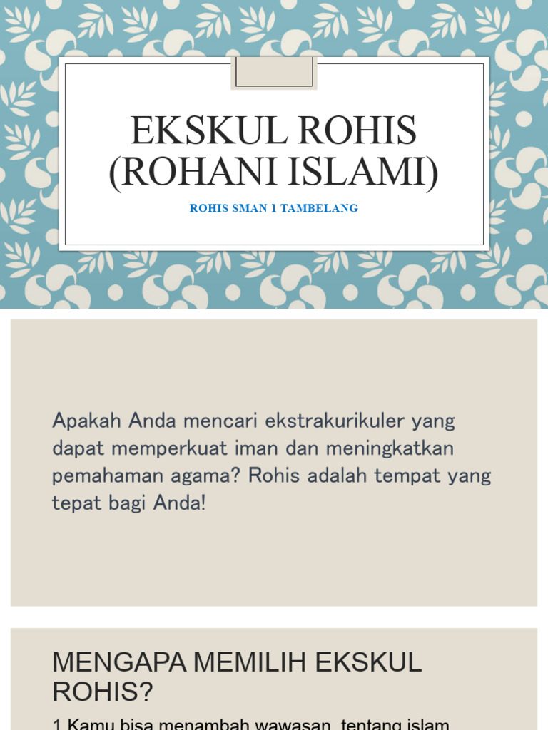 Promosi Rohis | PDF